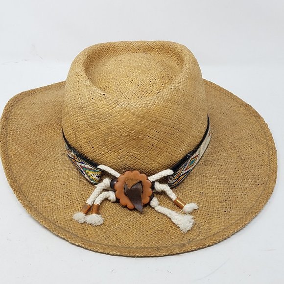 Sima Int | Accessories | Sima Int Hat Tan Gambler Woven Rigid Straw ...